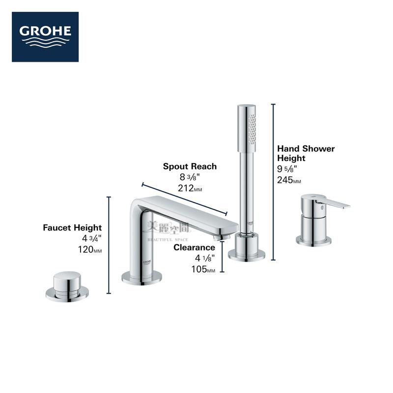 GROHE LINEARE 四件式缸型龍頭 19577001 - 美麗空間衛浴,精品衛浴設備