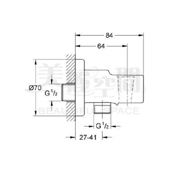 GROHE-G28628.OOO 壁出水掛架頭 - 美麗空間衛浴,精品衛浴設備