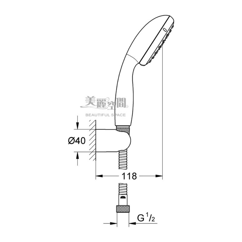 GROHE TEMPESTA 100 二段式蓮蓬頭掛勾組 2780310E - 美麗空間衛浴,精品衛浴設備