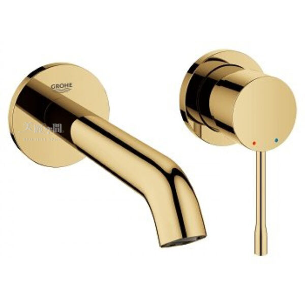 GROHE 19408GL1 ESSENCE 壁上雙孔面盆龍頭 (冷冽金/含埋壁軸心) - 美麗空間衛浴,精品衛浴設備
