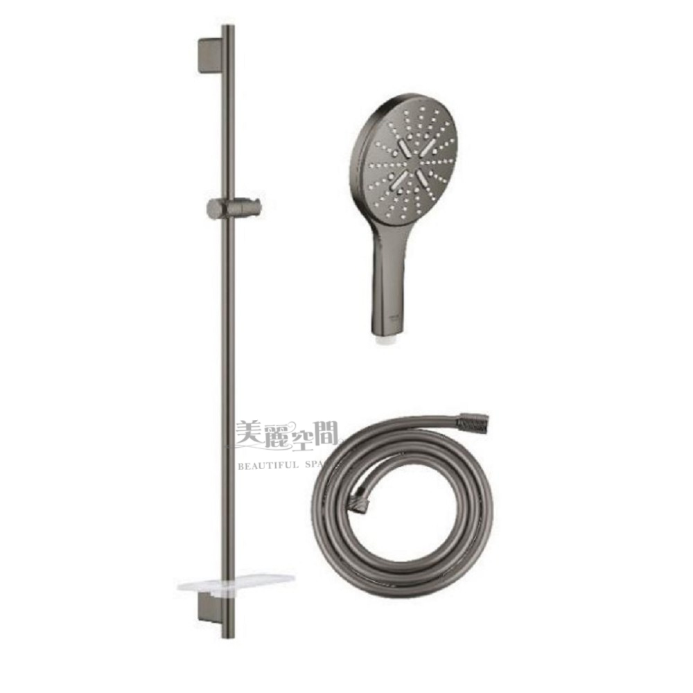 GROHE RAINSHOWER SMARTACTIVE 90cm滑桿組 26603AL0 毛絲面石墨黑 - 美麗空間衛浴,精品衛浴設備