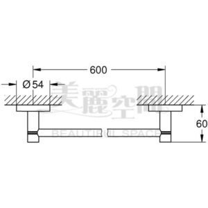 GROHE ESSENTIALS 60cm毛巾桿 40366AL1 毛絲面石墨黑 - 美麗空間衛浴,精品衛浴設備