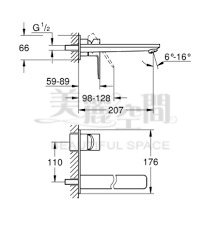 GROHE LINEARE 23444001 壁式面用兩件式龍頭 - 美麗空間衛浴,精品衛浴設備