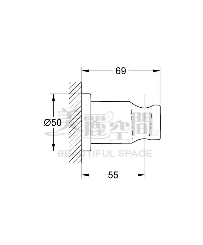 GROHE RAINSHOWER 固定式掛勾 27074AL0 毛絲面石墨黑 - 美麗空間衛浴,精品衛浴設備